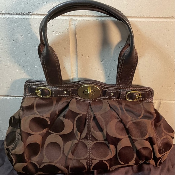 Coach | Bags | Coach Chocolate Brown Embossed Handbag | Poshmark